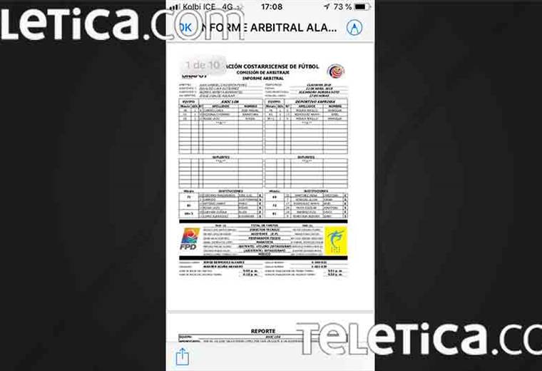 Conozca los detalles del informe arbitral que dejó el clásico nacional ...