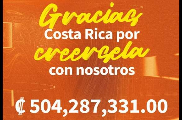 Gracias Costa Rica!”: Teletón alcanzó la meta de ₡500 millones | Teletica